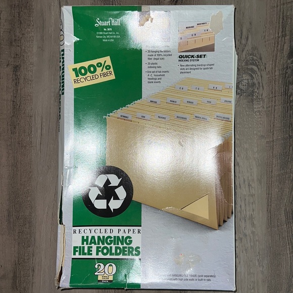 Office | Stuart Hall No 3678 Hanging File Folders Recycled Paper 2 ...